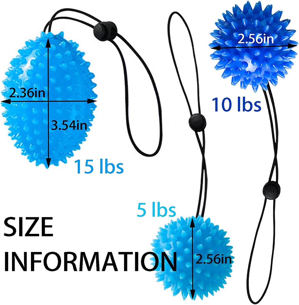Hand Grip Exercise Spiky Yoga Ball with Wrist Strap Rope Lanyard Grip ...
