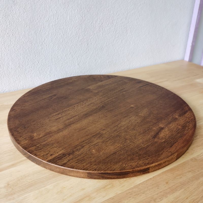 Round table solid wood 20mm 28mm dining table custom size meja bulat ...