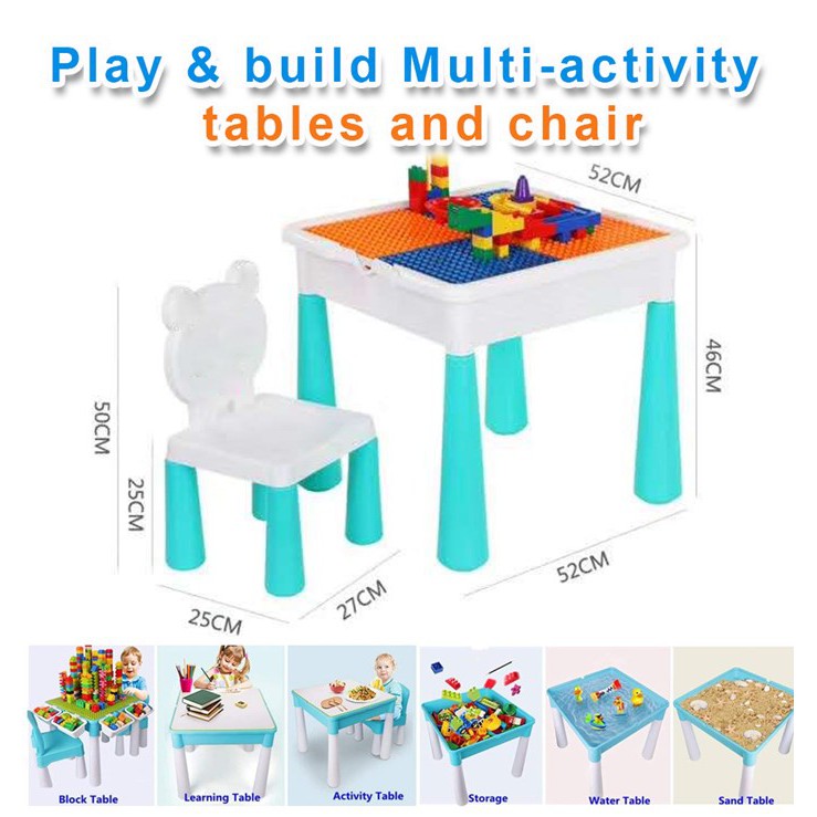 Play & Build multi-activity Table ( meja lego dan kerusi ) | Shopee ...