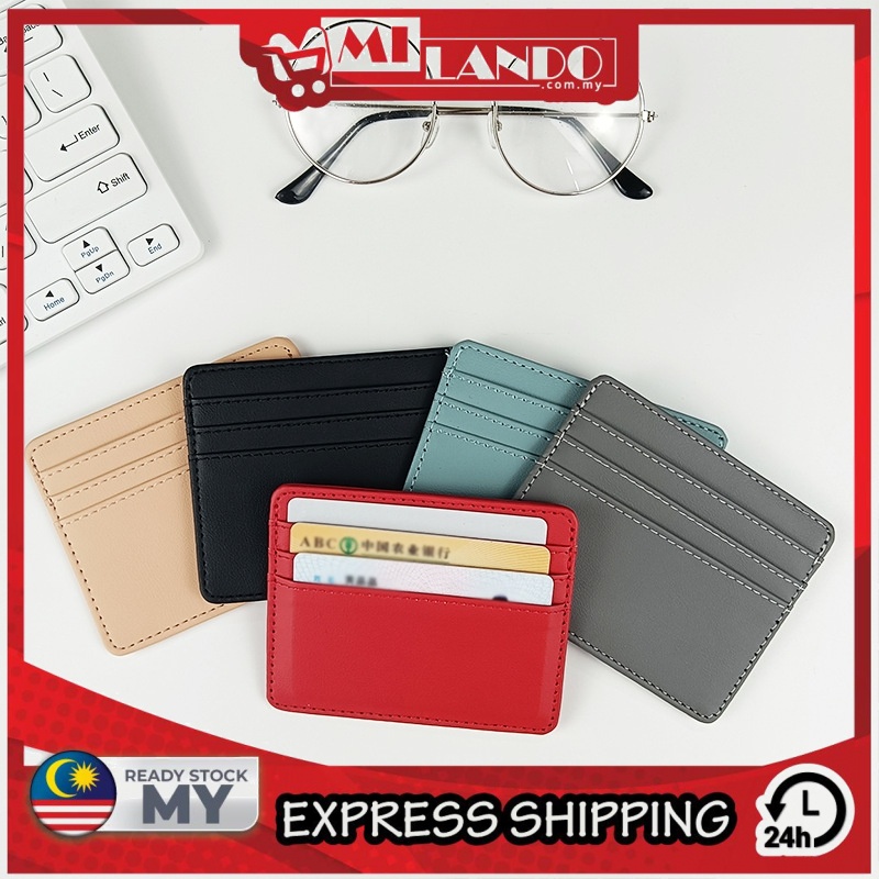 MILANDO Card Holder Multi Card Position Ultra-thin PU Leather Card ...