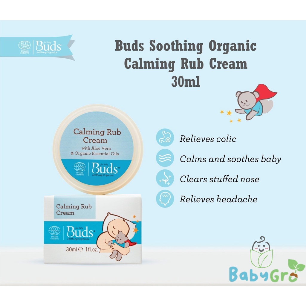 Buds Soothing Organic Calming Tummy Rub Cream 30ml | Shopee Malaysia