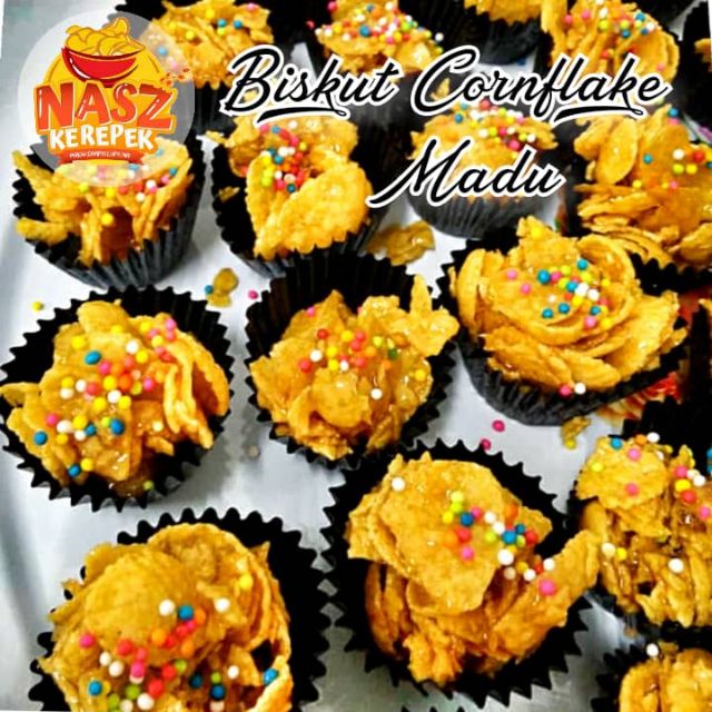 Kuih Raya⭕Biskut Cornflake Madu (48 biji) | Shopee Malaysia