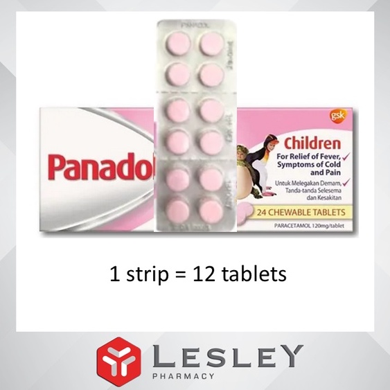 Panadol for Children Chewable Tablets 1 Strip - 12s (cherry flavour ...