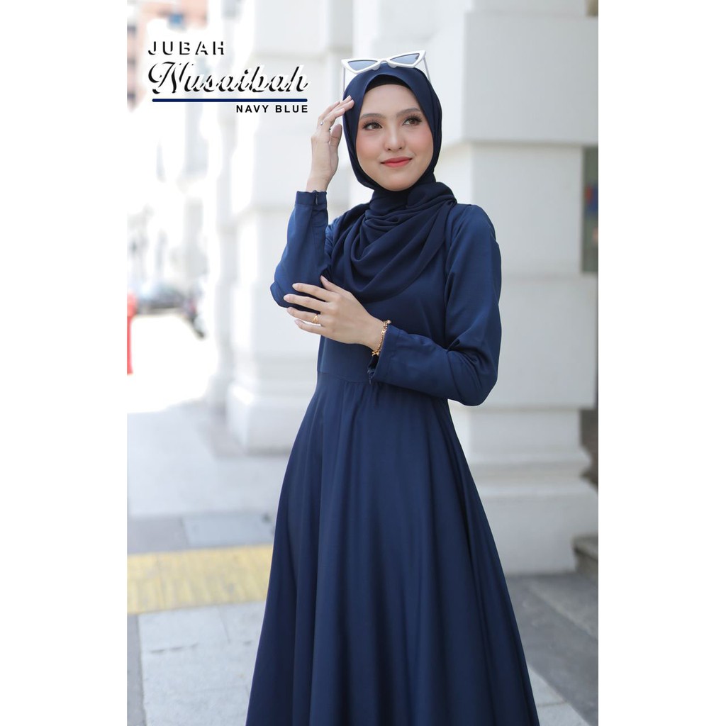 Jubah Moden NAVY BLUE | JUBAH NUSAIBAH | Shopee Malaysia