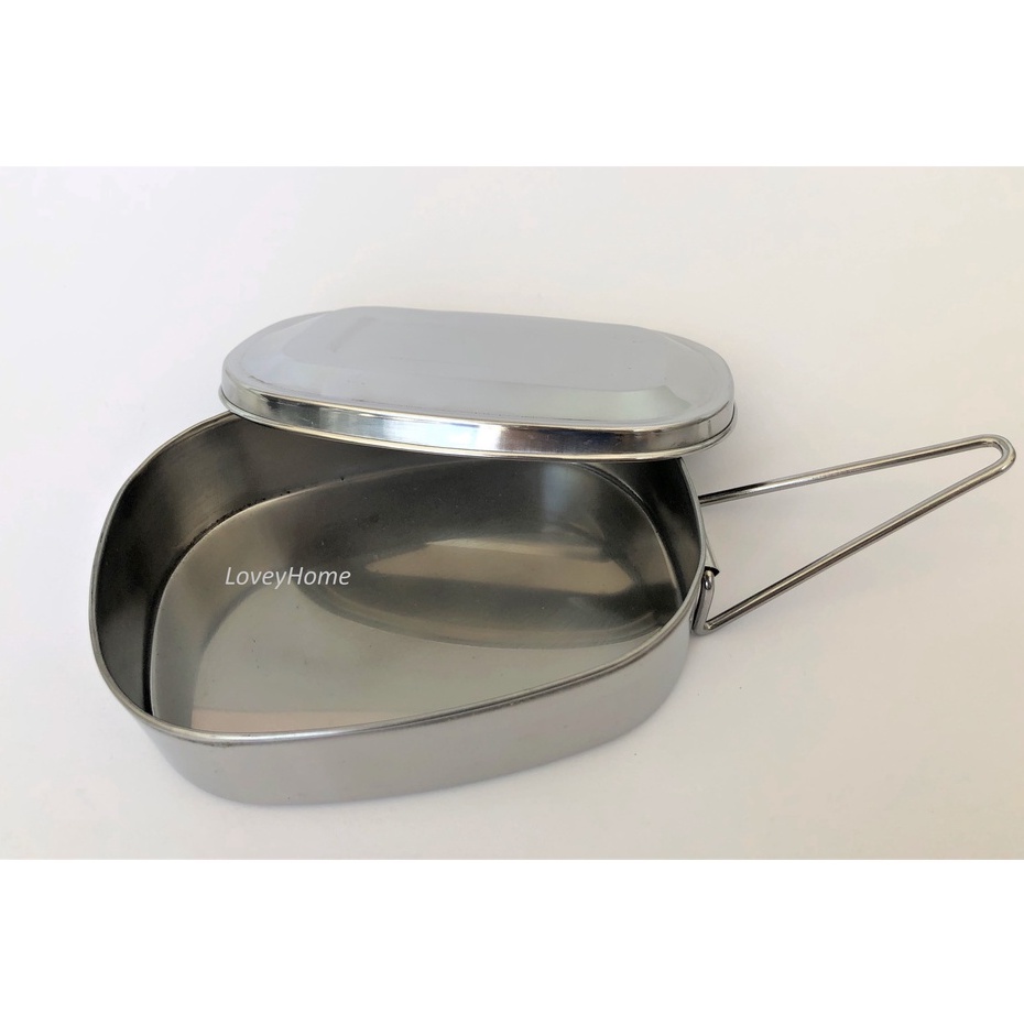 Camping Mess Tin Outdoor Cooking Kit Lunch Box Pan Set Picnic Foldable ...