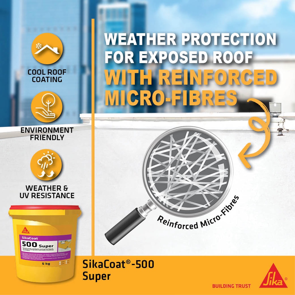 (5KG / 20KG) Sika coat 500 Super Water Base Liquid Elastic ...