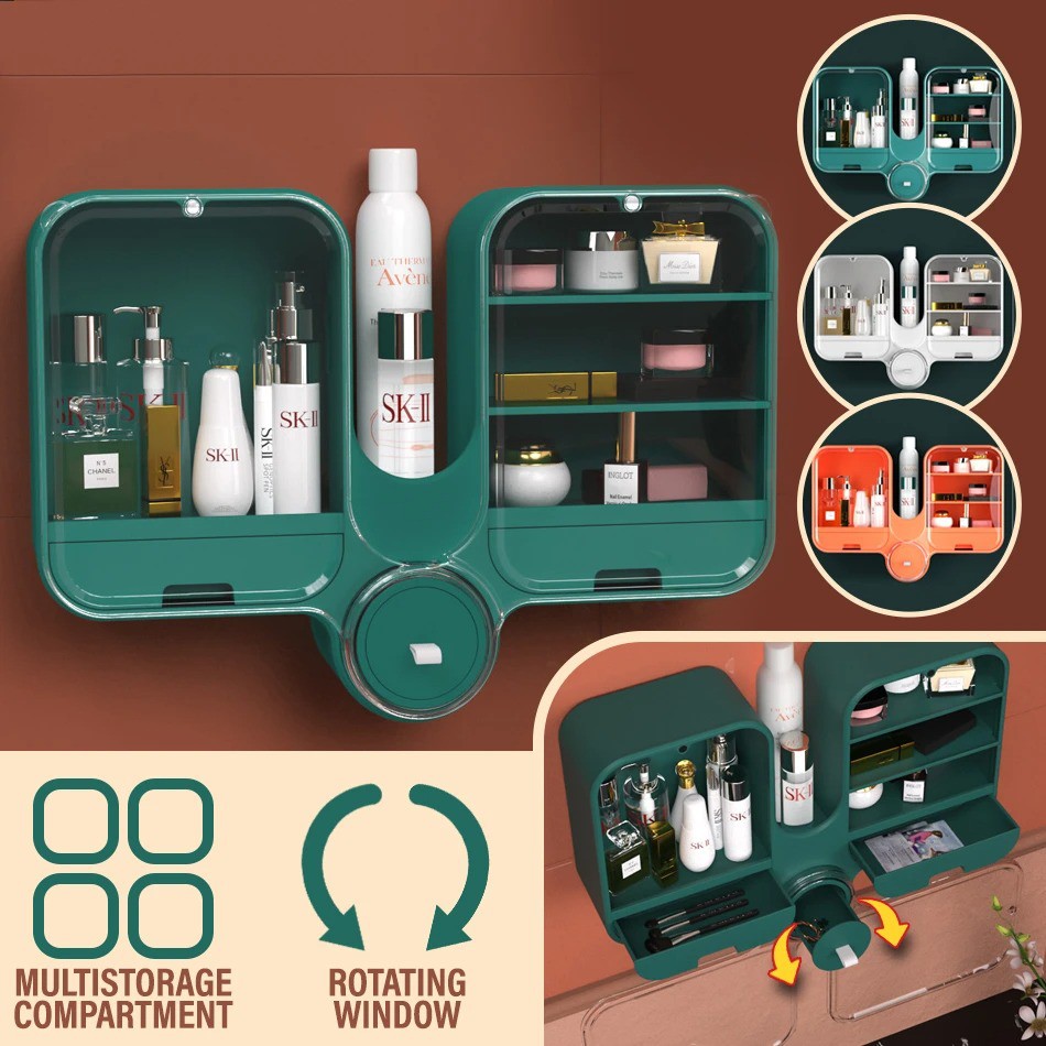 Zenithglobal Wall Mounted Cosmetic Storage Cabinet Drawers with ...