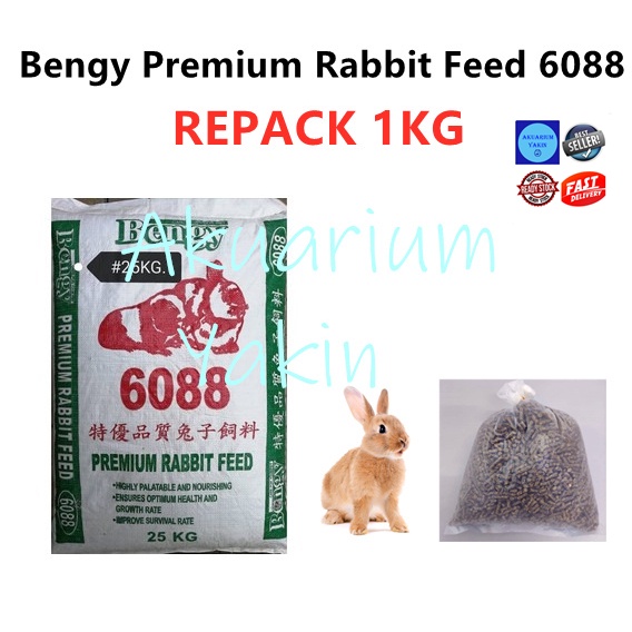 4077 Bengy Premium Rabbit Feed 6088 🔥 REPACK 1KG 🔥 | Shopee Malaysia
