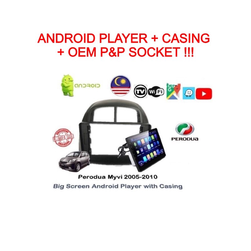 2 RAM ANDRIOD PLAYER FOR ~ PERODUA 9/10 INCH BIG SCREEN ANDROID PLAYER ...
