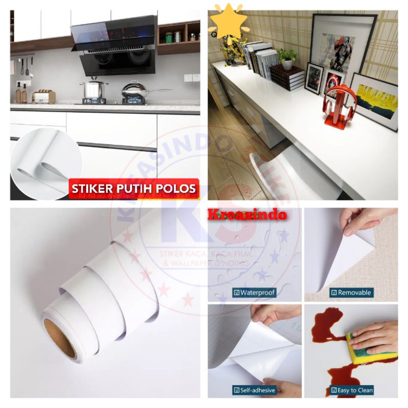 KAYU PUTIH Wood Grain Motif Stickers, Plain White Stickers for Walls ...