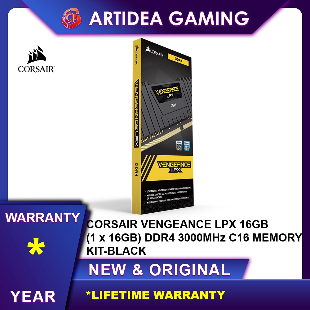 ^ CORSAIR VENGEANCE LPX 16GB DDR4 3000MHZ C16 BLACK ...