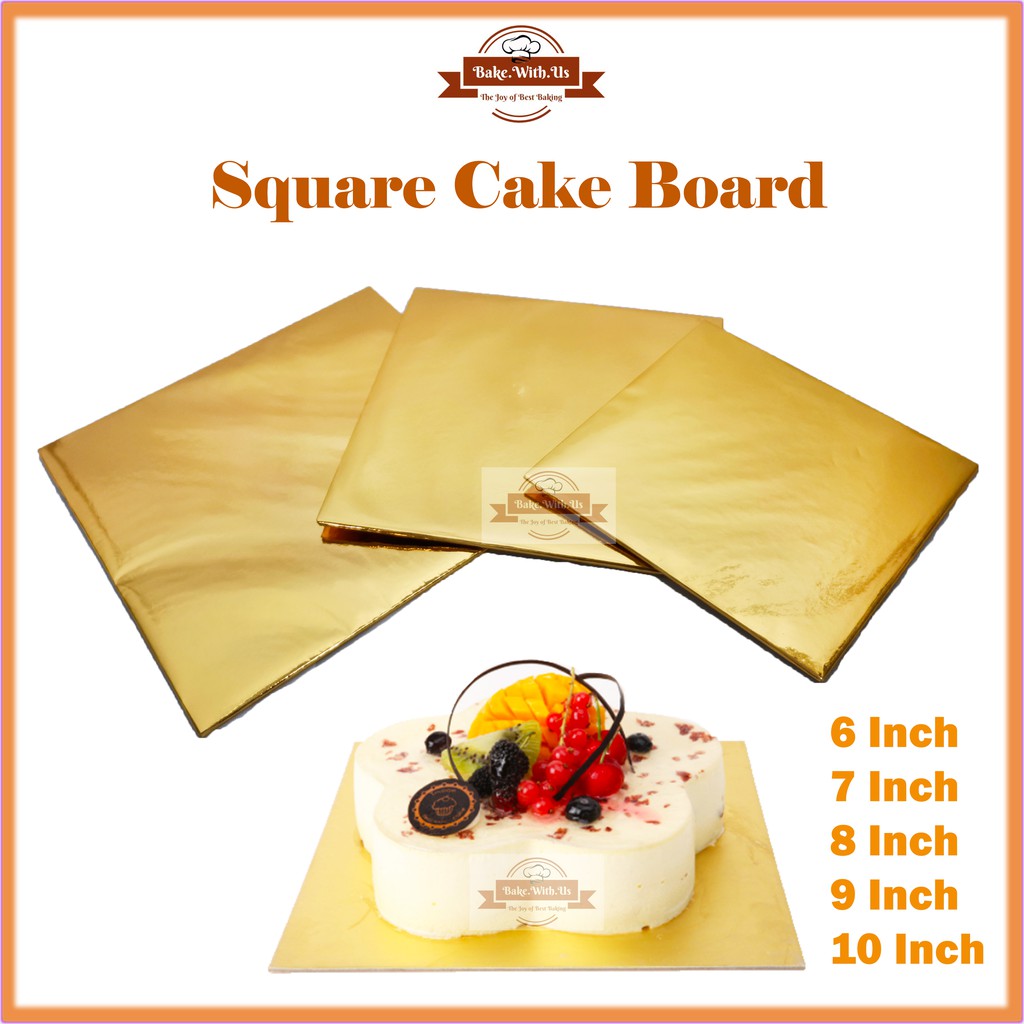Square Cake Board / Papan Kek Empat Segi - GOLD (6/7/8/9/10 Inch ...