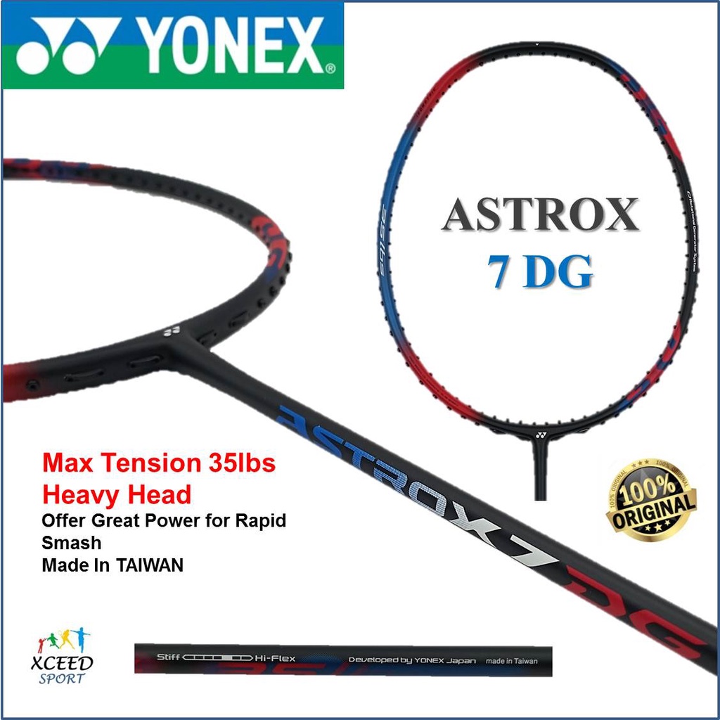 Yonex Badminton Racket ASTROX 7 DG + Free Grip (100% Original) | Shopee ...
