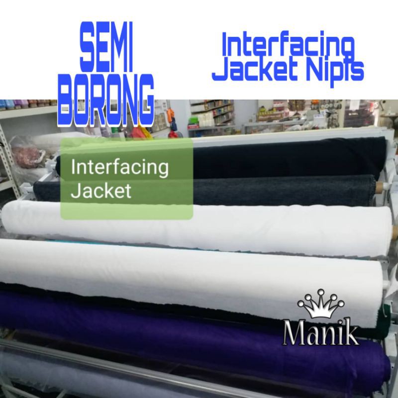 🔥Semi Borong🔥Interfacing Jacket Nipis. Color Hitam dan Putih | Shopee ...