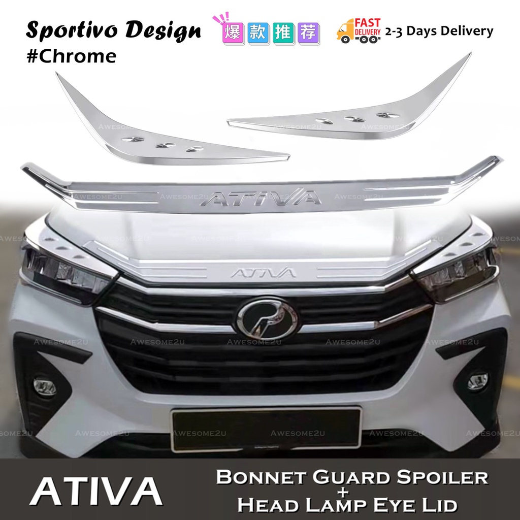 Awesome2u Perodua Ativa 2 in 1 Front Head Lamp Eye Lid Cover Bonnet ...