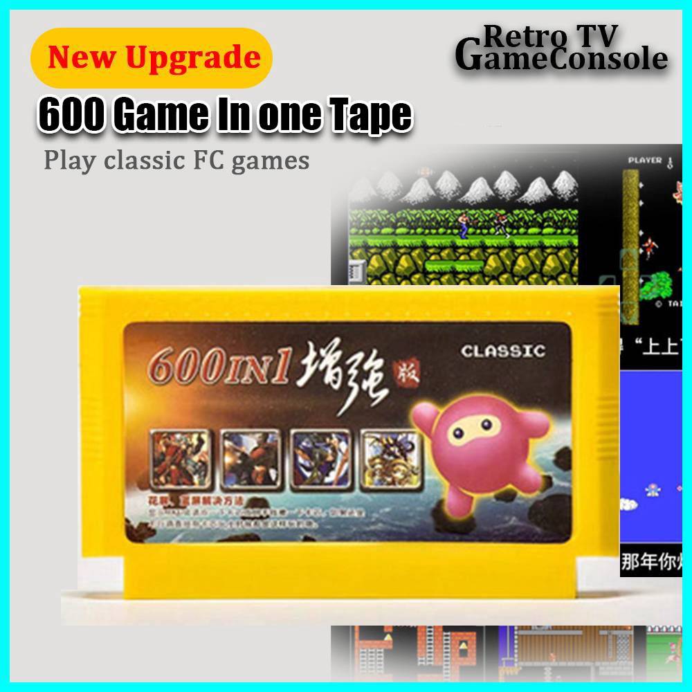 Classics 8 Bit Game Tape 600 Games in One Game Card Yellow Card FC ...