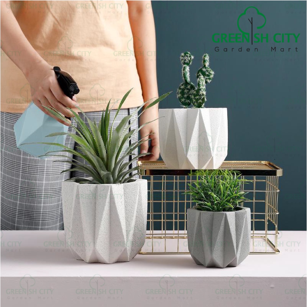 GNC - Nordic Modern Cement Flower Pot Pasu Bunga Simen 文艺简约水泥花盆 ...