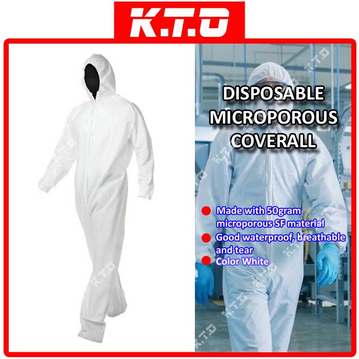 PROTECTIVE PPE SF MEDICAL DISPOSABLE 50G MICROPOROUS COVERALL ISOLATION ...