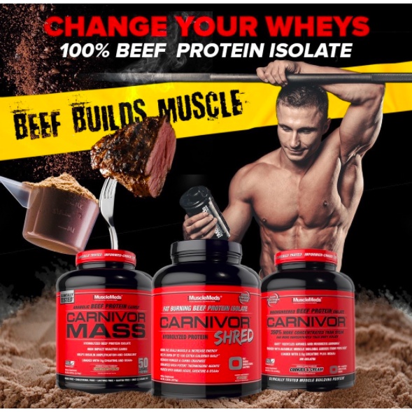 Musclemeds Carnivor Beef Protein - Whey Protein ISOLATE Susu gym - Free ...