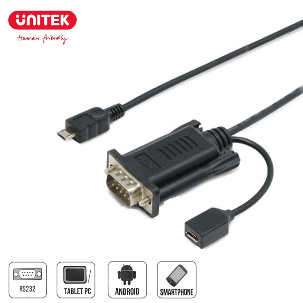 Unitek USB Converter Micro USB to Serial RS232 DB9 Adapter Cable For Android Controlling Serial ...
