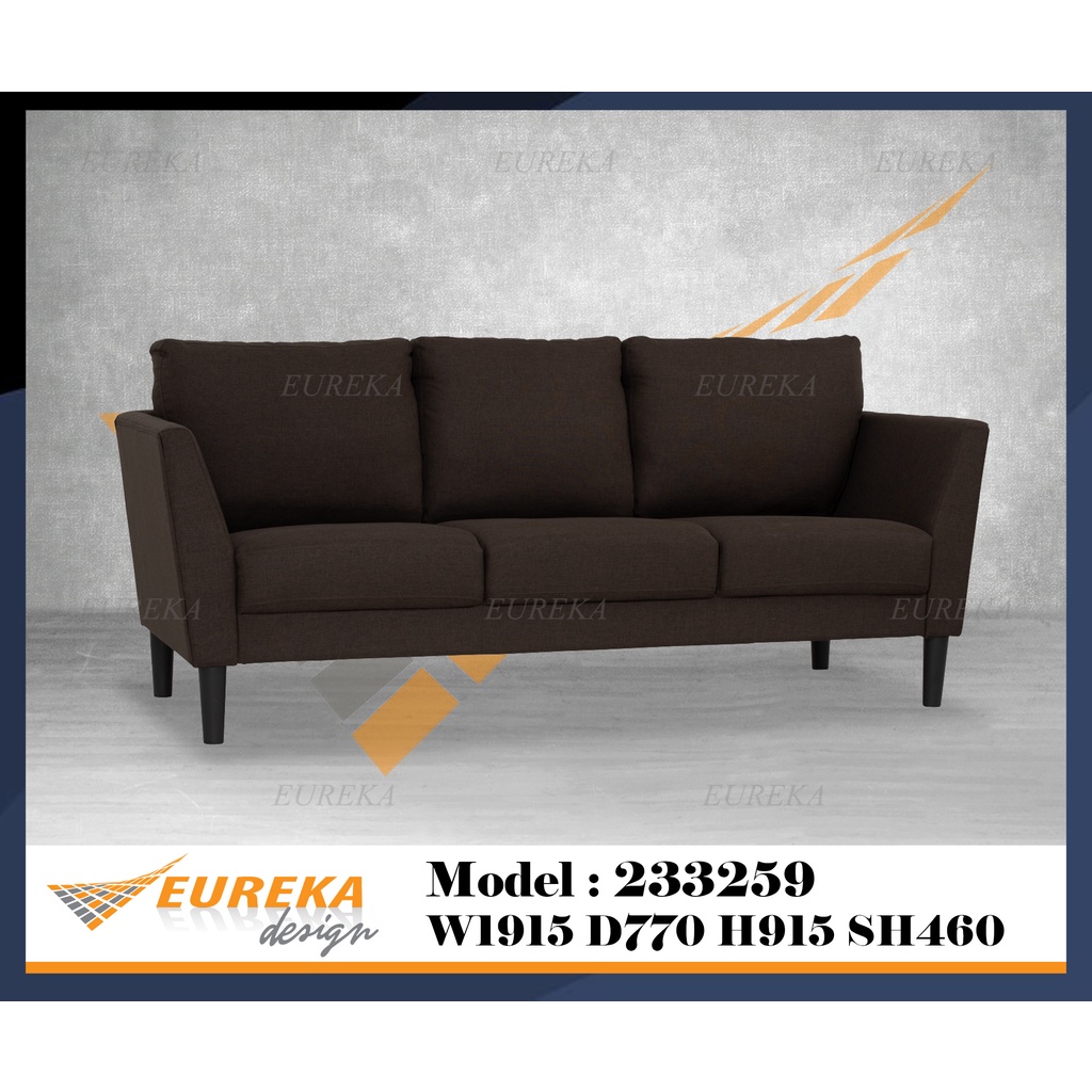 EUREKA DIY 23 Sofa Set Couch Living Modern Minimal Wood Fabric Vinyl / Kerusi Kayu GHIBLI (Self ...