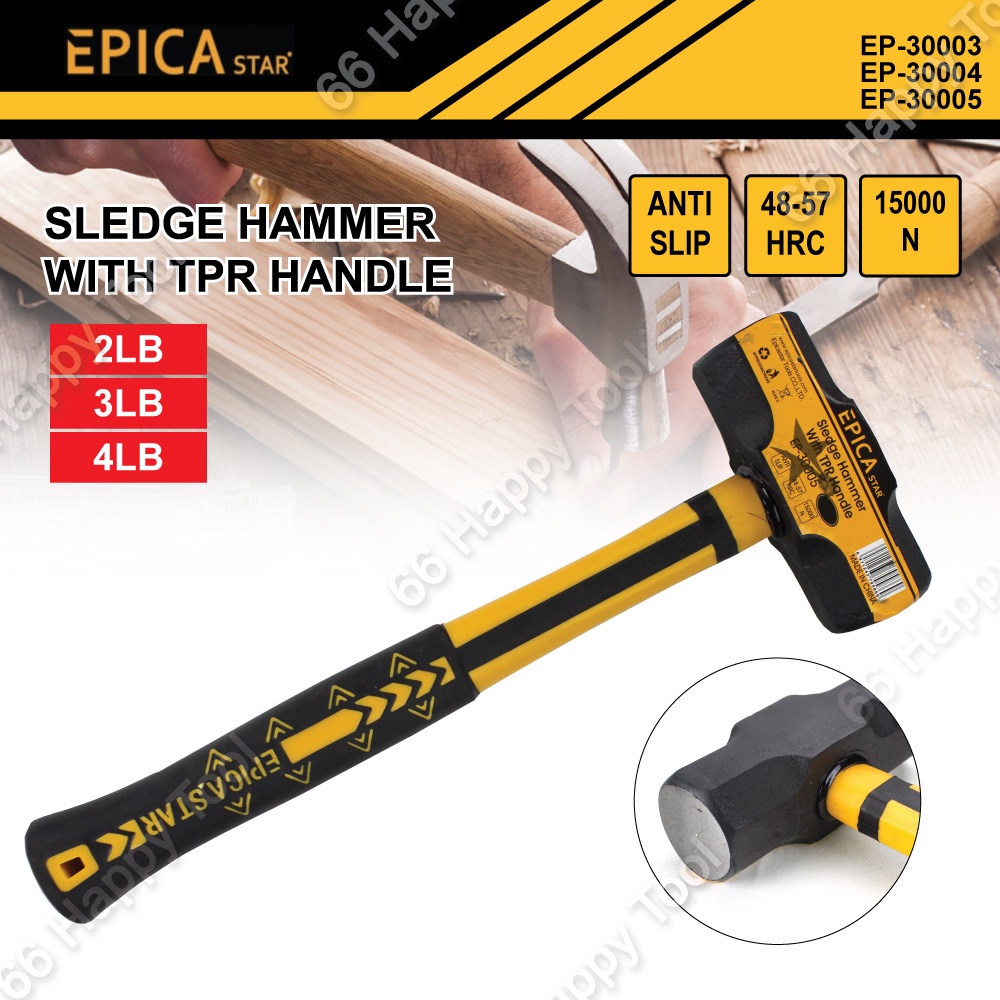 EPICA STAR Sledge Hammer With TPR Handle Heavy Duty 2LB/3LB/4LB TPR ...