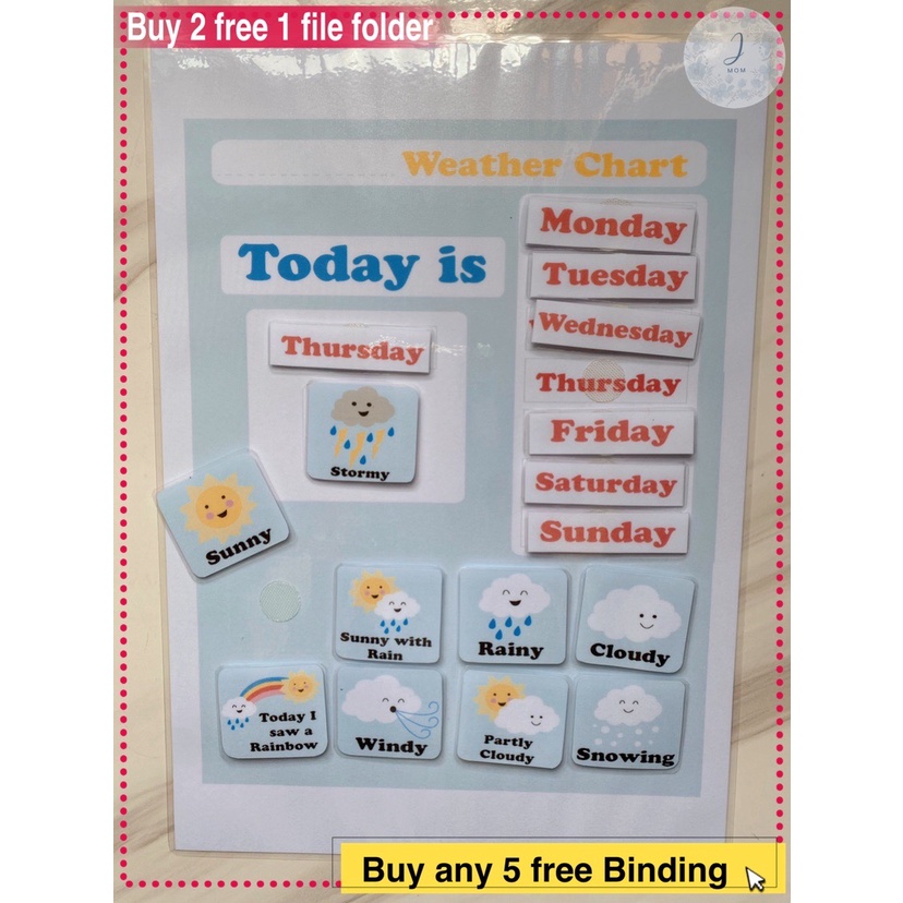 [Busy Book]Weather chart early learning quite book 天气表安静书 | Shopee Malaysia