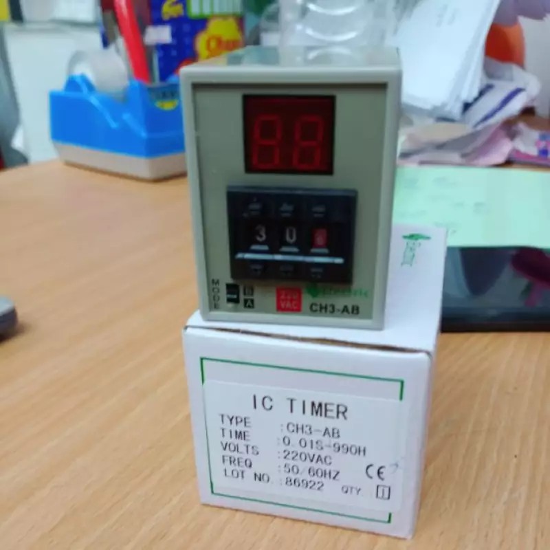 DIGITAL TIMER With Pin Socket CH3-AB 220VAC Pnp Brand | Shopee Malaysia