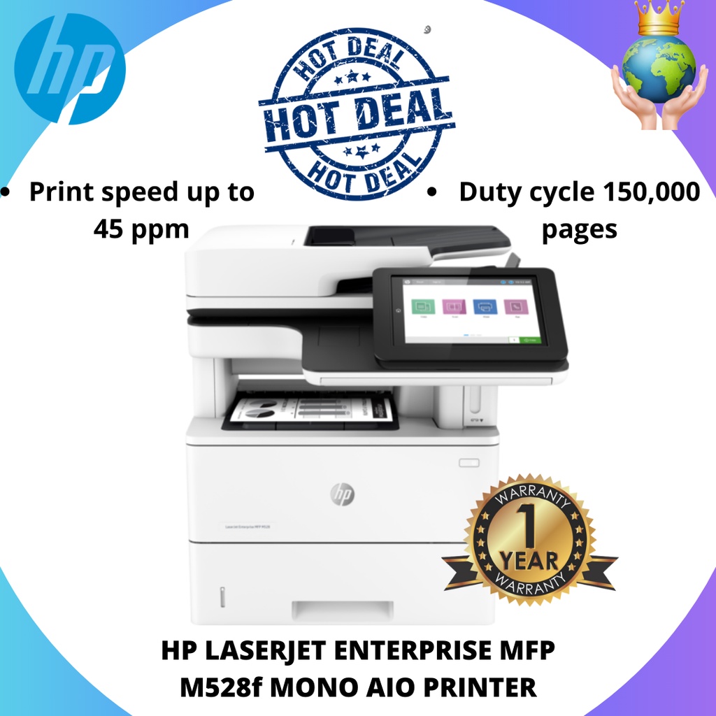 HP LaserJet Enterprise MFP M528f Mono AIO Printer (1PV65A) | Shopee ...
