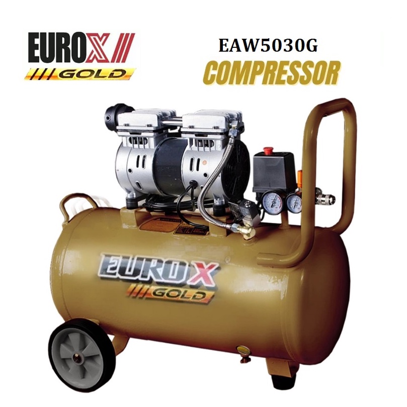 EUROX GOLD PORTABLE OIL-LESS AIR COMPRESSOR EAW-6060G 2HP (TANK:60L)/ EAW5030G 1HP (TANK:30L ...