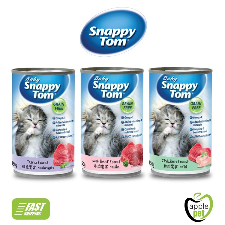 Baby Snappy Tom Canned Wet Food (150G) - Tuna Feast / Beef Feast ...