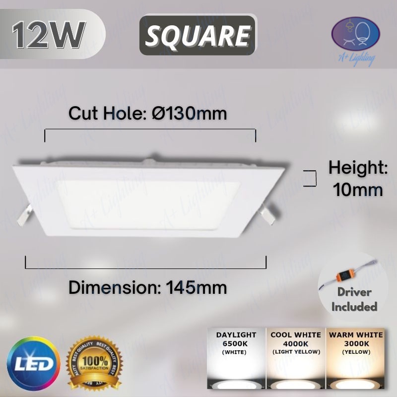 [2 Year Warranty] 4" 12W 6" 18W LED DOWNLIGHT ROUND/SQUARE PANEL LIGHT ...