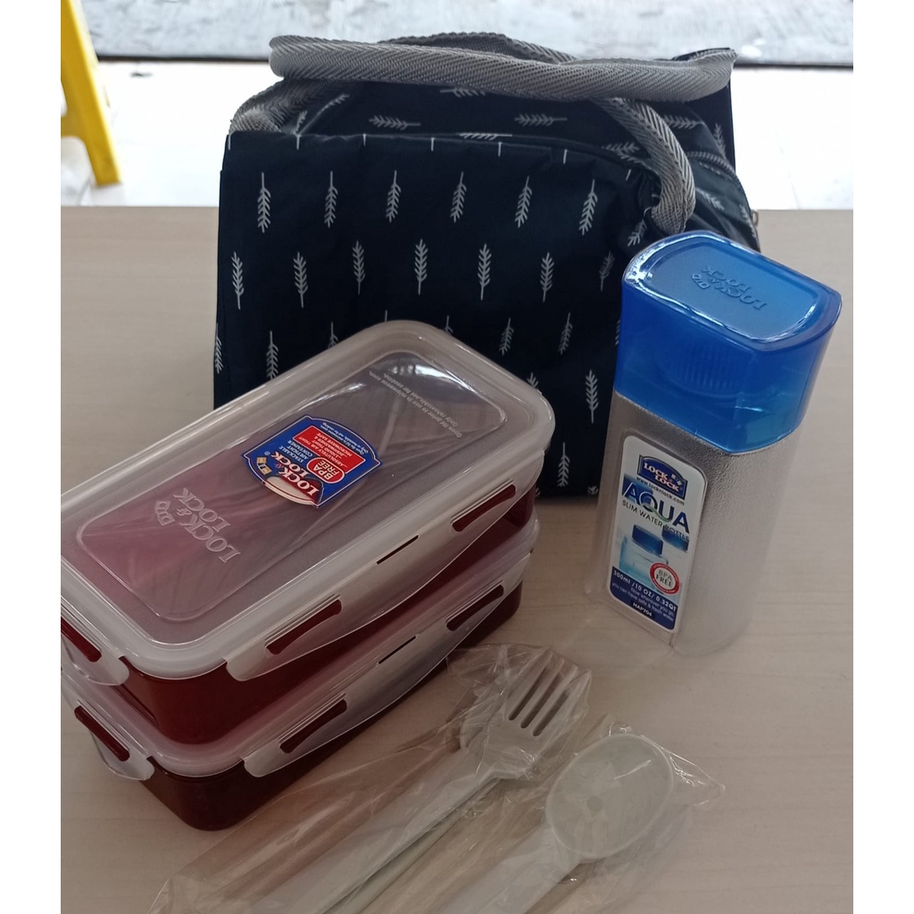 Lock n lock Where To Eat And Drink Bottles (lunch set) | Shopee Malaysia