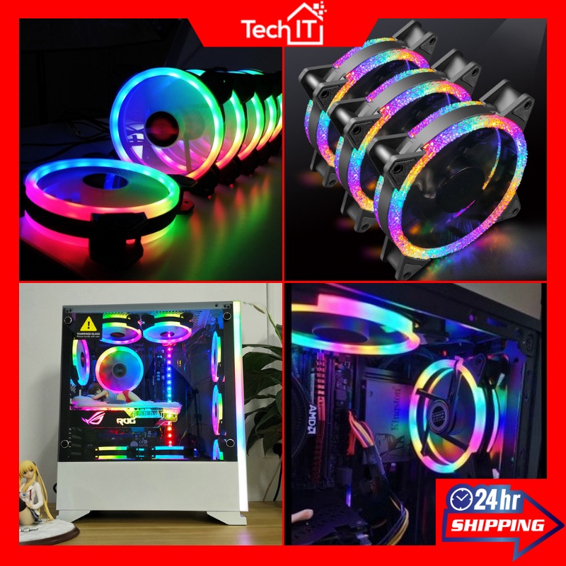 Coolmoon RGB PC Fan Case Cooler 120mm Chassis Cooling Fan For Computer ...