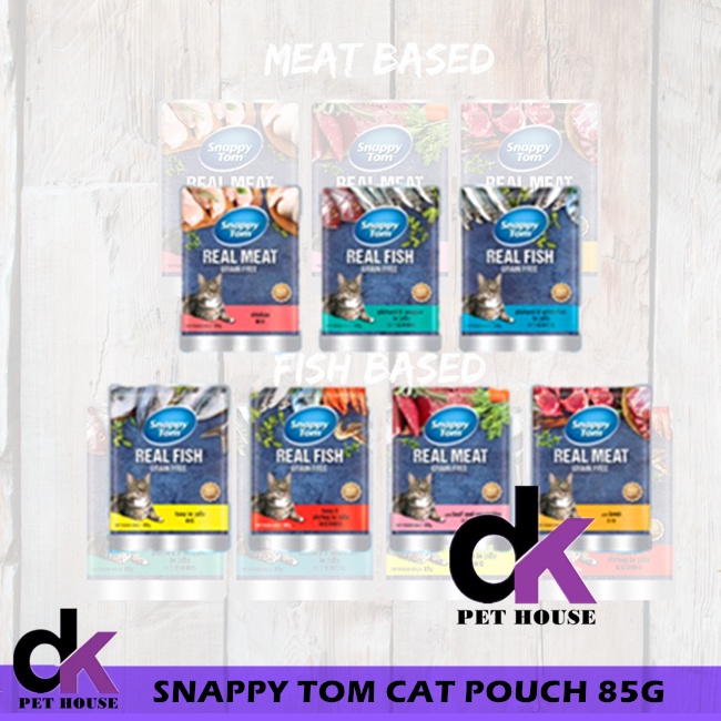 Snappy Tom Pouch Cat Wet Food 85G TUNA LAMB CHICKEN SHRIMP BEEF ...