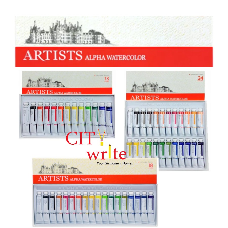 13C/18C/24C Alpha Artist Watercolours Set Artists' Grade Premium ...