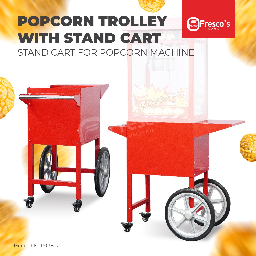 Commercial Popcorn Trolley with Stand Cart FET-P0PB-R | Shopee Malaysia