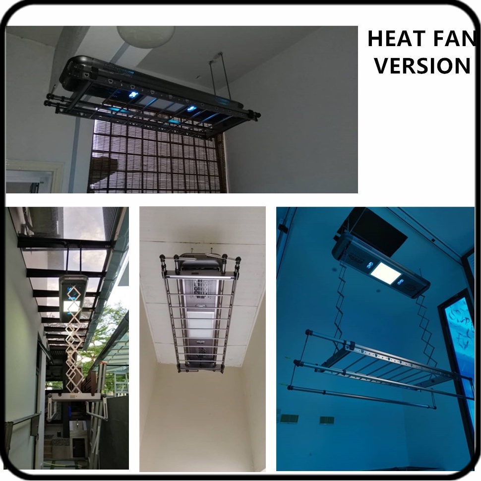 [HEAT FAN VERSION] MD Ceiling Mounted Electric Motorized Clothes Drying ...