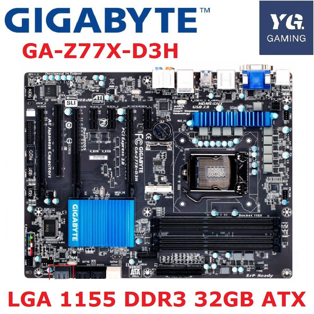 LGA 1155 Z77 DDR3 Gigabyte GA-Z77X-D3H USB3.0 32G Z77X-D3H Desktop SATA ...
