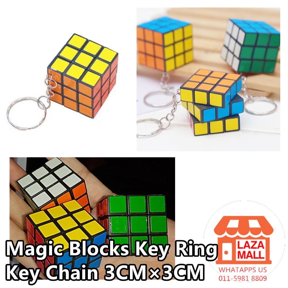 Rubik's Cube Magic Blocks Key Chain Key Ring Meningkatkan kecerdasan ...