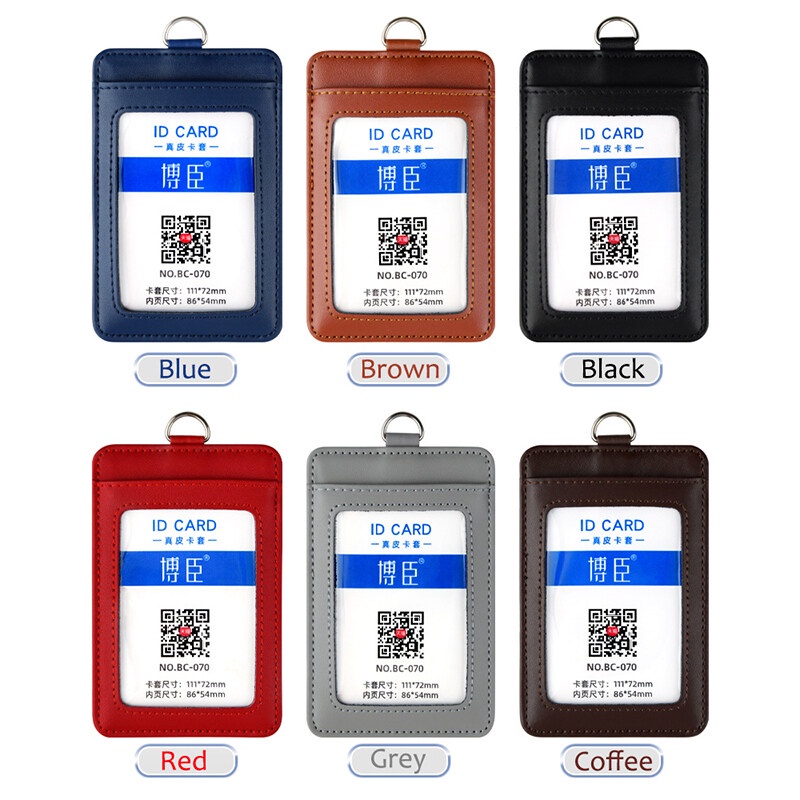 NEW 2024 Real leather Staff Office Worker Badge Card Holder Business ...