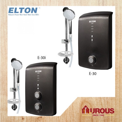 ELTON INSTANT WATER HEATER E-30 NO PUMP / E-30I WITH PUMP -PREMIUM MODEL-[DARK GREY] | Shopee ...