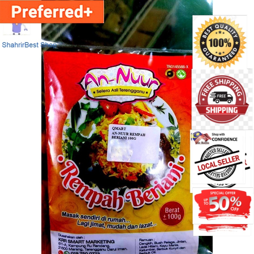 💯%🔥Rempah Nasi Beriani Selera Terengganu 💯%🔥Bonus Free Gift dengan ...