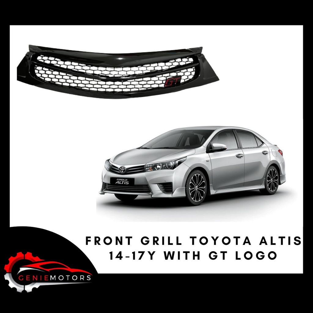 Front Grill For Toyota Altis 2014-2017 With GT Logo (Glossy Black)(ABS ...