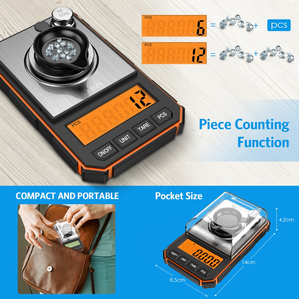 0.001g Electronic Digital Scale Portable Mini Scale Precision ...