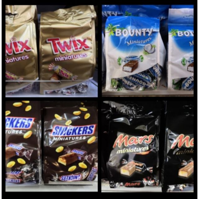 BOUNTY ⚡ TWIX ⚡ SNICKERS ⚡ MARS MINIATURES 220g | Shopee Malaysia