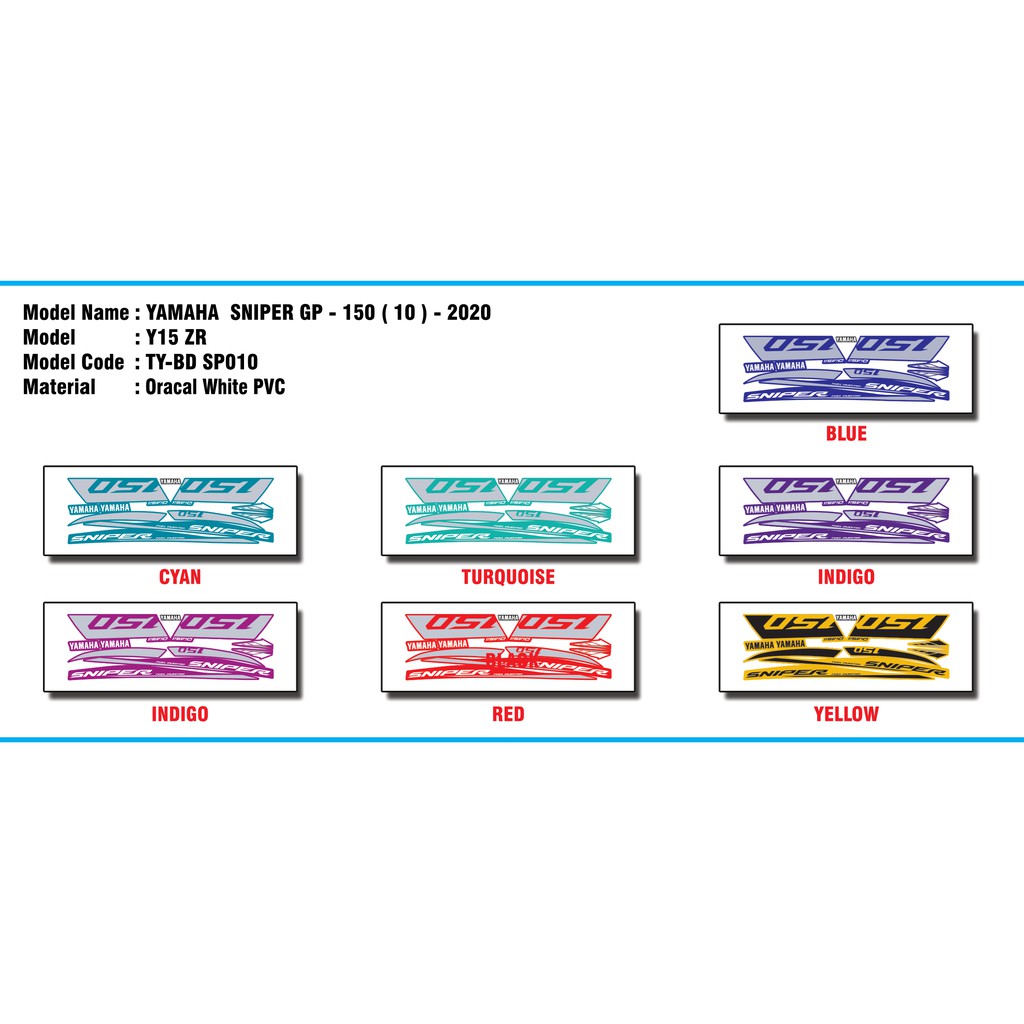Yamaha Y15ZR Sniper 150 Body Sticker- Filipina Stripe Strike 2020 ...