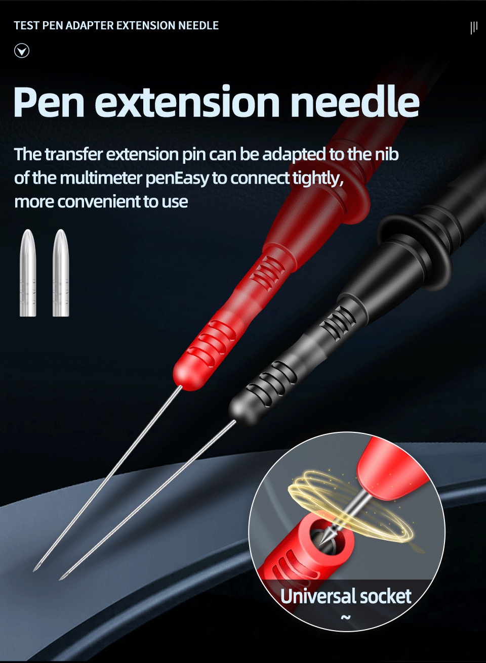 ANENG PT2003 2pcs Multimeter Test Lead Extention Piercing Needle Tip ...