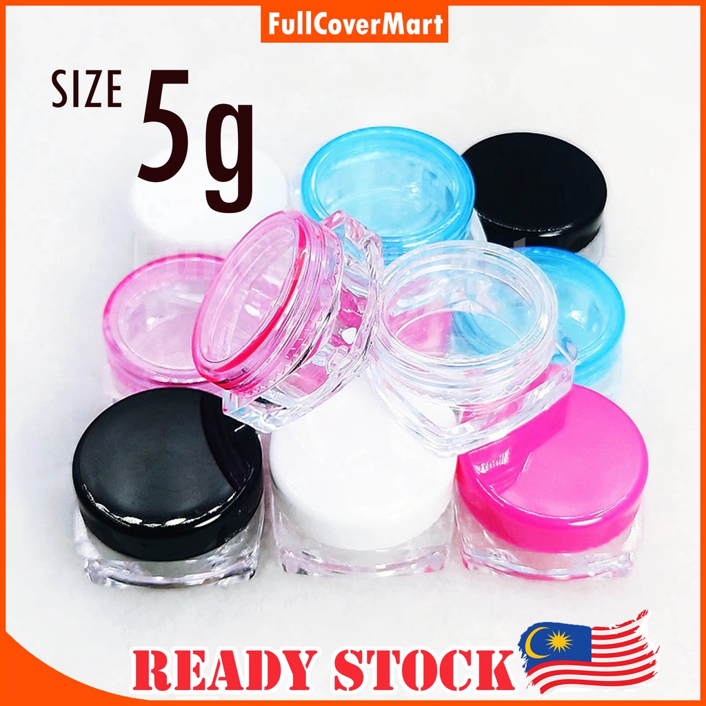 (HM61) 5g Cosmetic Cream Container Round Square Bottom Skincare Trial ...
