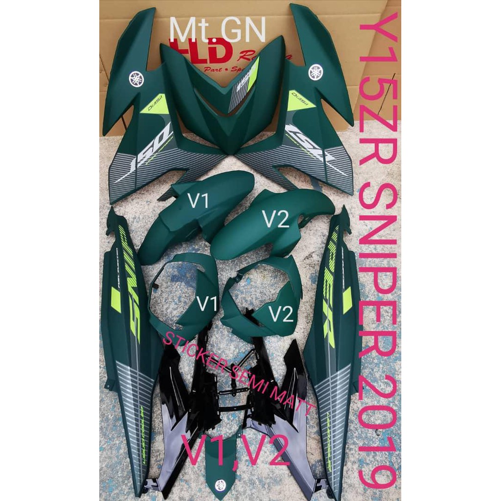 HLD COVERSET SNIPER GP 2019 YAMAHA Y15ZR V1 MATTE GREEN | Shopee Malaysia